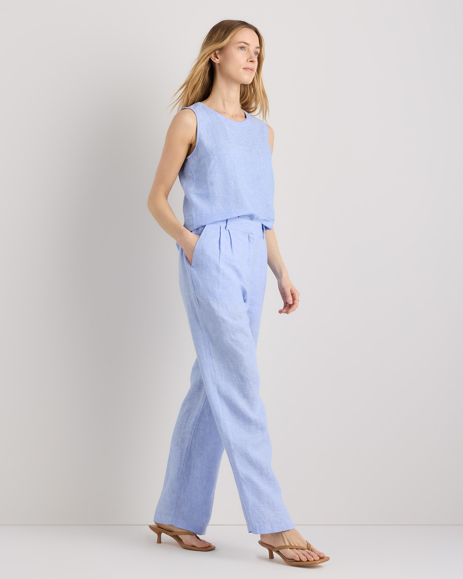 QUINCE 100% European Linen Pleated Trousers